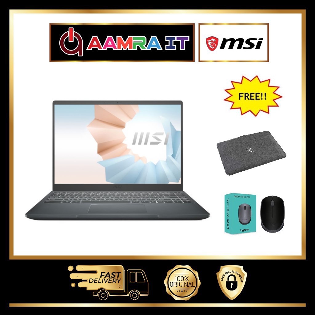 MSI Modern 14 B4MW-291/ B11MOL-461 14'' FHD R3 / i3 Laptop Carbon Gray ...