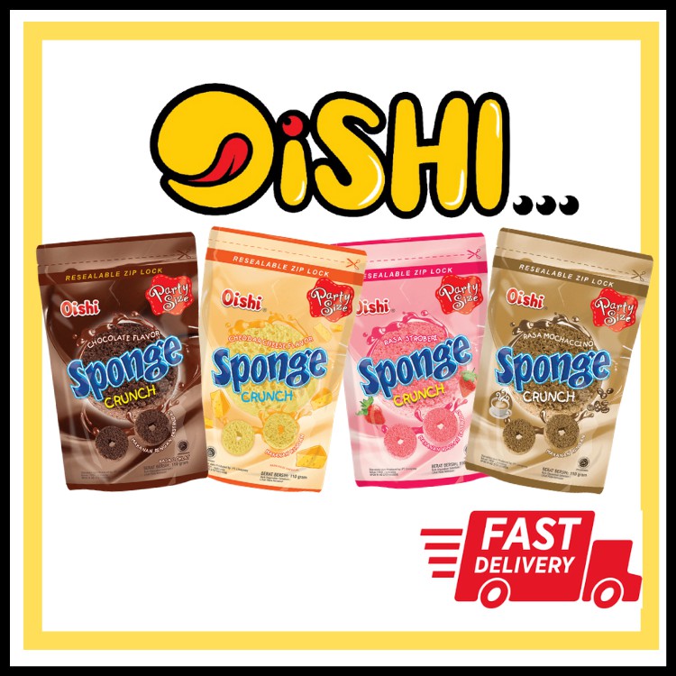 Oishi Sponge Crunch Chocolate / Cheese / Strawberry / Mochacinno 110g | Shopee Malaysia