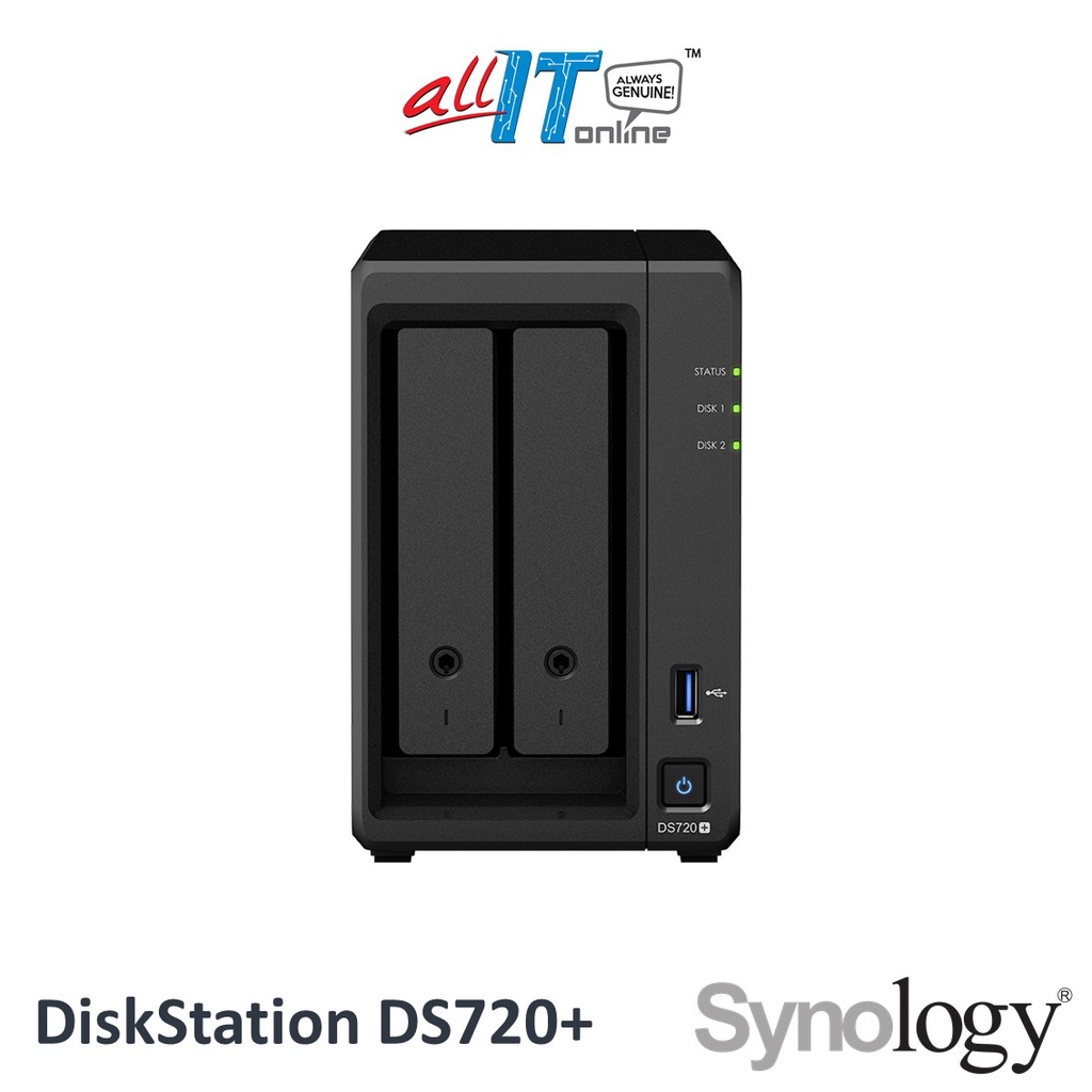 Synology DS720+ NAS DiskStation 2-Bays NAS Enterprise M.2 SSD Quad-Core Processor Data Backup ...
