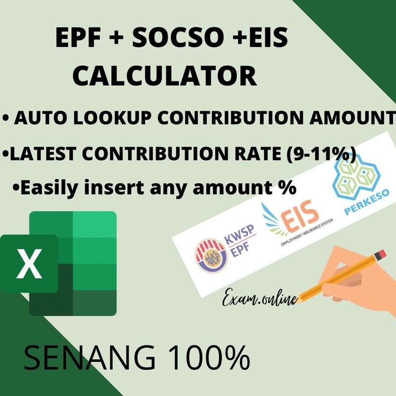 KIRA AUTOMATIK EPF SOCSO EIS CALCULATOR MUDAH | Shopee Malaysia