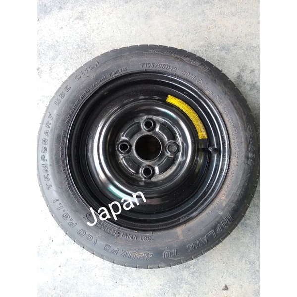 Spare Tyre 12 inci Pcd 100 Kenari,Kelisa Made In Japan | Shopee Malaysia
