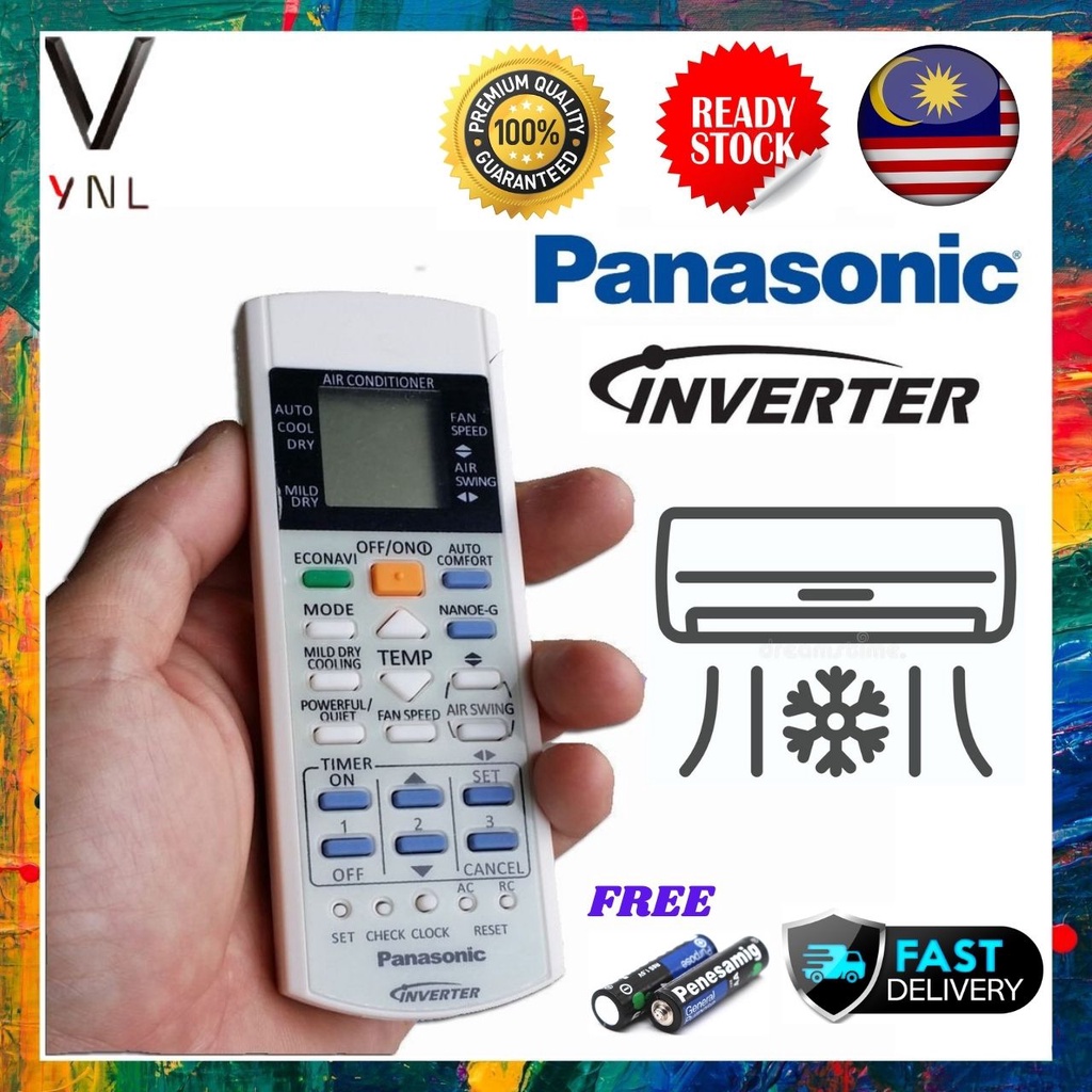 Panasonic Air Cond Aircon Aircond Remote Control ECONAVI Inverter (FREE ...