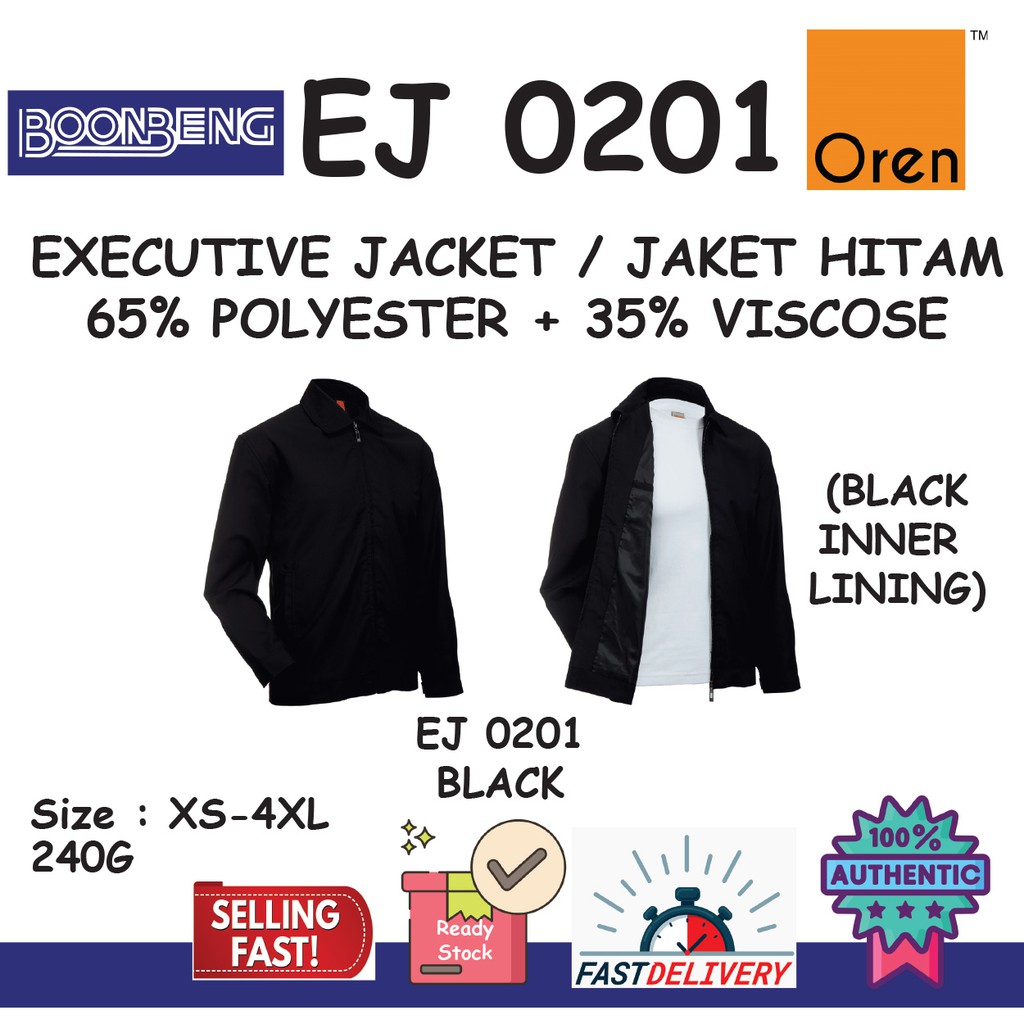 OREN SPORT EXECUTIVE JACKET BLACK EJ 0201 / JAKET HITAM UNTUK STAF ...