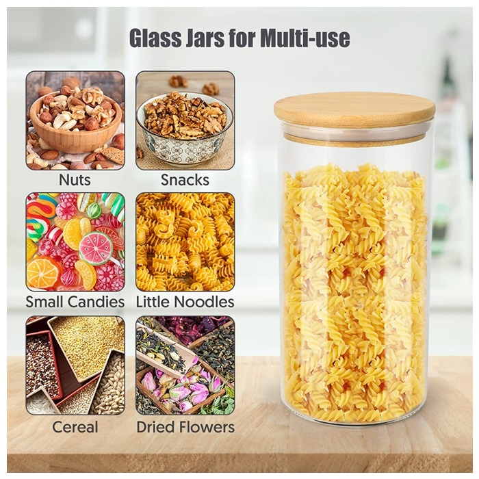 Food Grade Cookies Snack Candy Cereal Nuts Beans Glass Storage Jar With ...