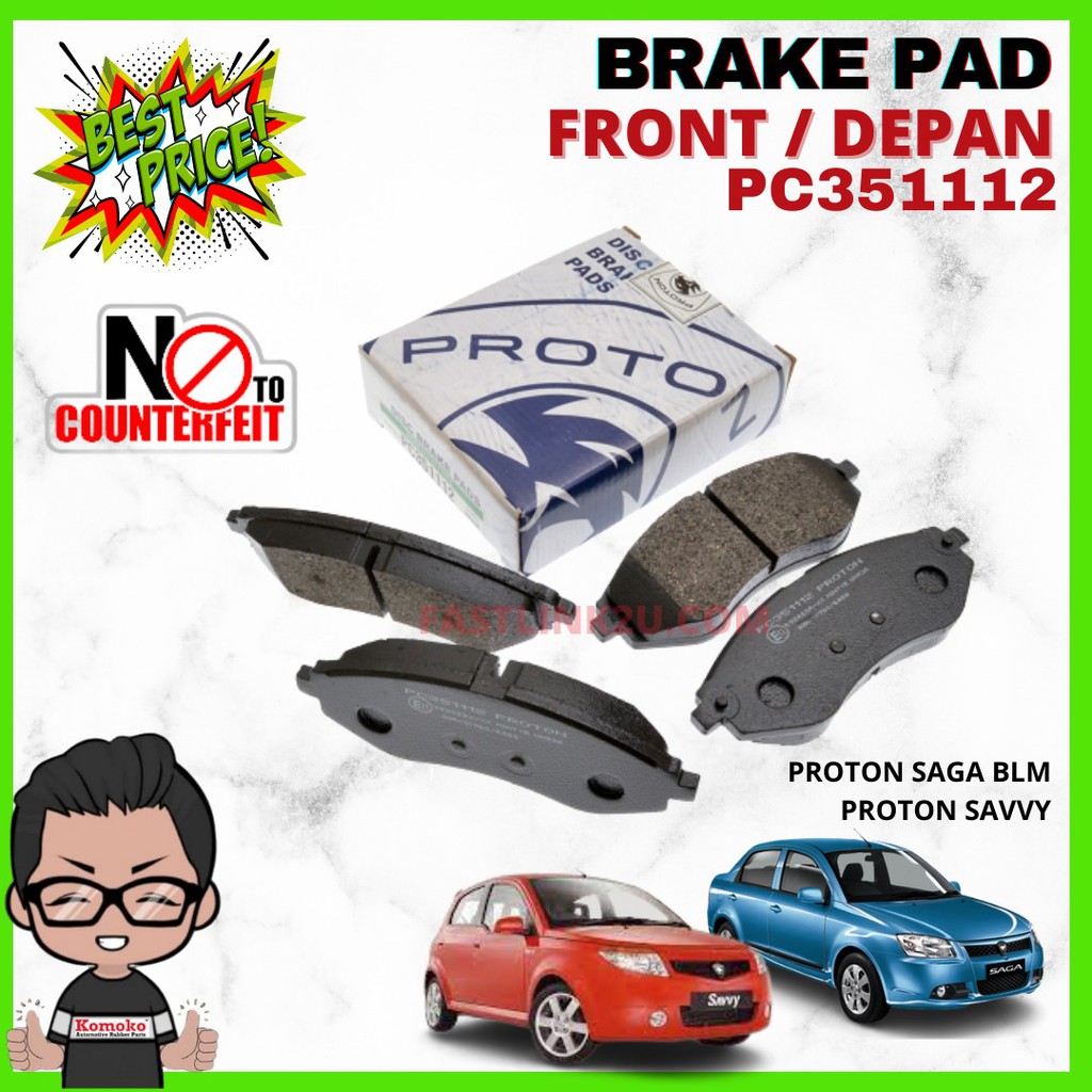 Original proton savvy blm front brake pad 100% new baru pc351112 | BeeCost