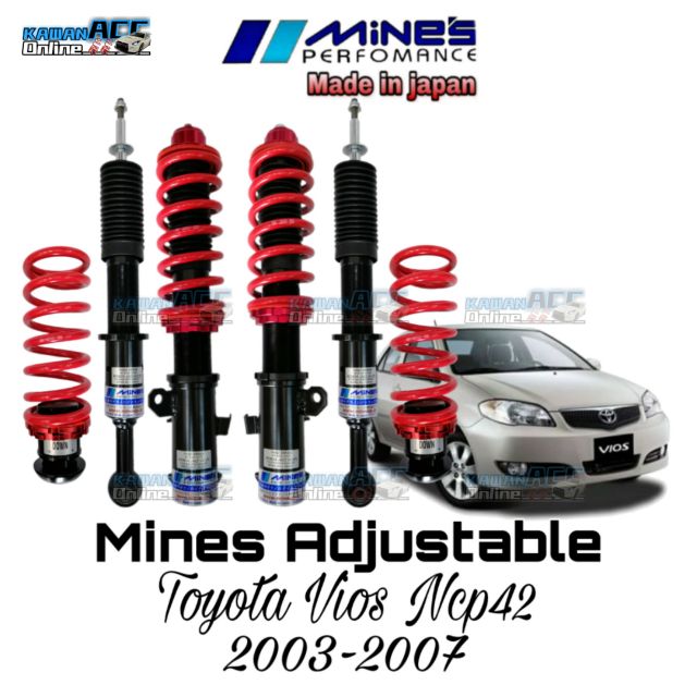 Mines Adjustable High Low Bodyshift Spring Soft Hard For Toyota Vios 03 ...