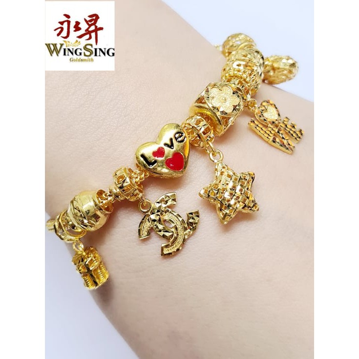 Wing Sing 916 Gold Pandora Beads, Charm, Pendant Collections / Loket ...