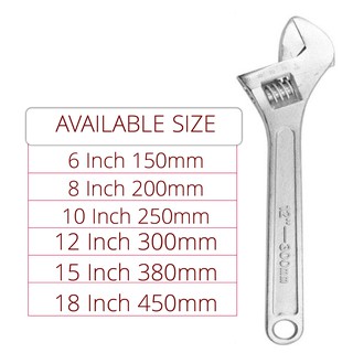 QuickFix 6~18'' Inch Adjustable Wrench 150~450mm Switch Spanar Spannar ...