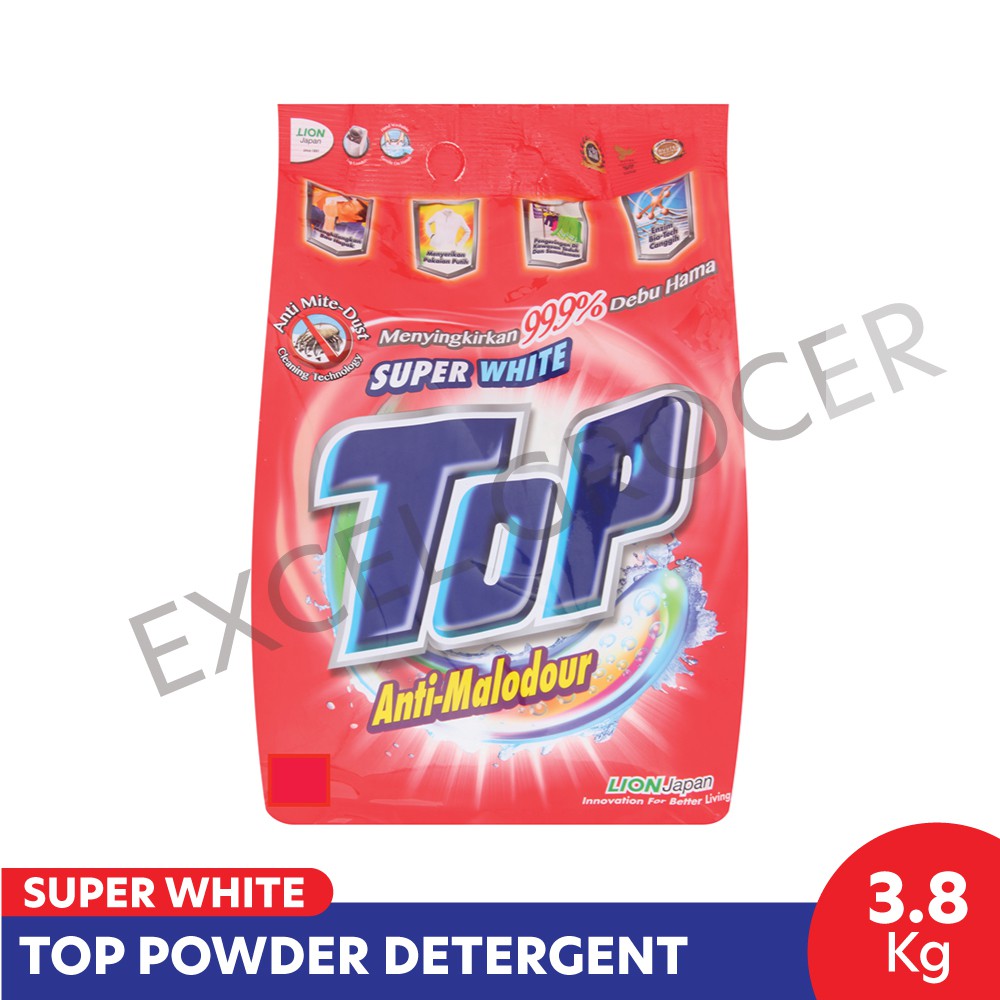 Top Super White Detergent Powder 3.8kg (Red) | Shopee Malaysia
