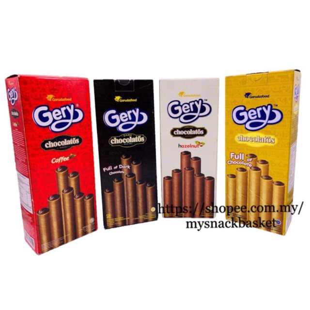 Gery Chocolatos Dark Chocolate/Hazelnut/Choco/Coffee Wafer Roll (160g ...