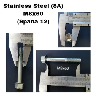 M8 Spanar 12 Stainless Steel (8A) M8 Flange bolt M8 Flange Nut (1pc ...
