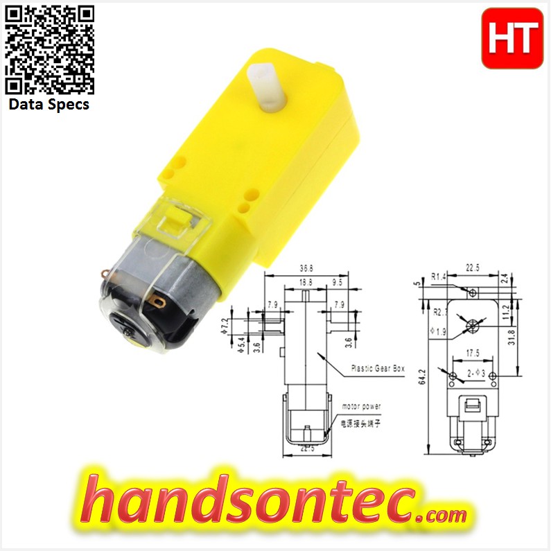 (50~200)RPM@6V Mini DC Gear TT Motor – Dual Shaft | Shopee Malaysia