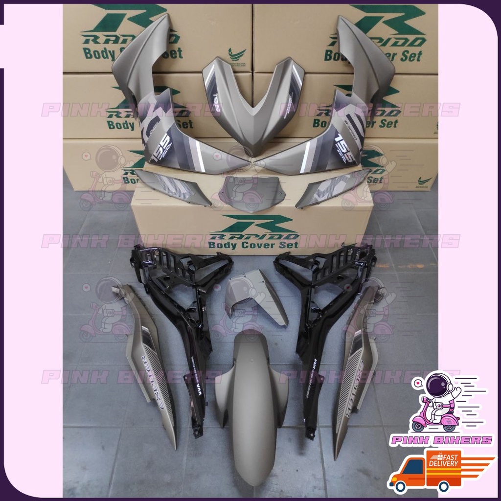Coverset Bodyset Yamaha Y16 Y16ZR EXCITER 155 WHITE MATT BLACK GREY ...