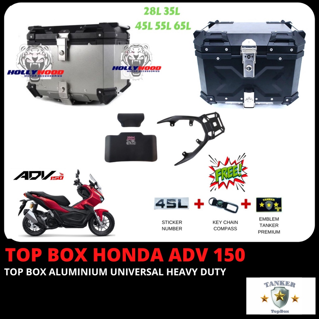 HONDA ADV ADV150 TOP BOX ALUMINIUM 28L 38L 45L 55L 65L PREMIUM X ...