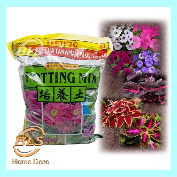 5 Liter FERTI 2G POTTING MIX SOIL MEDIA TANAH BAJA TANAMAN PASU BUNGA ...