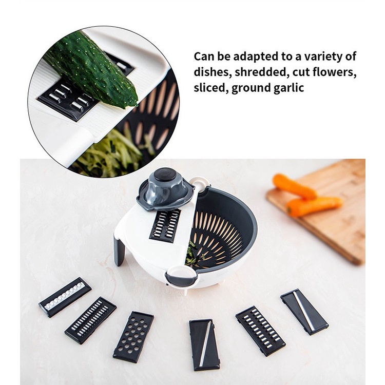 {READY STOCK} 9 IN 1 Vegetable Cutter Manual Carrot Chopper Potato ...