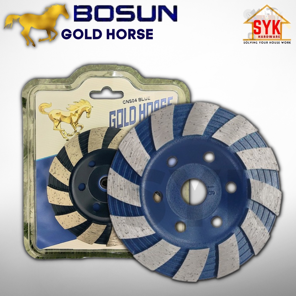SYK Bosun Gold Horse CNS04 Blue 4"(100mm) Segmented Diamond Grinding ...