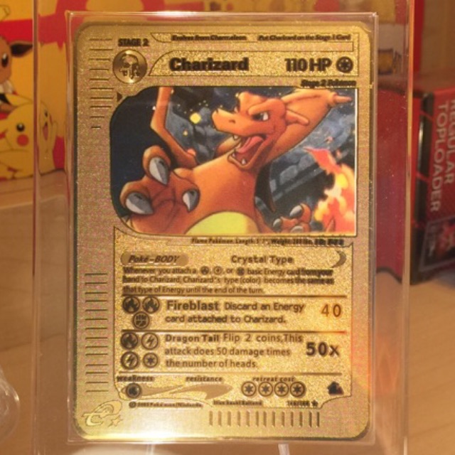 Pokemon Skyridge Charizard Gold Metal Custom Card | Shopee Malaysia
