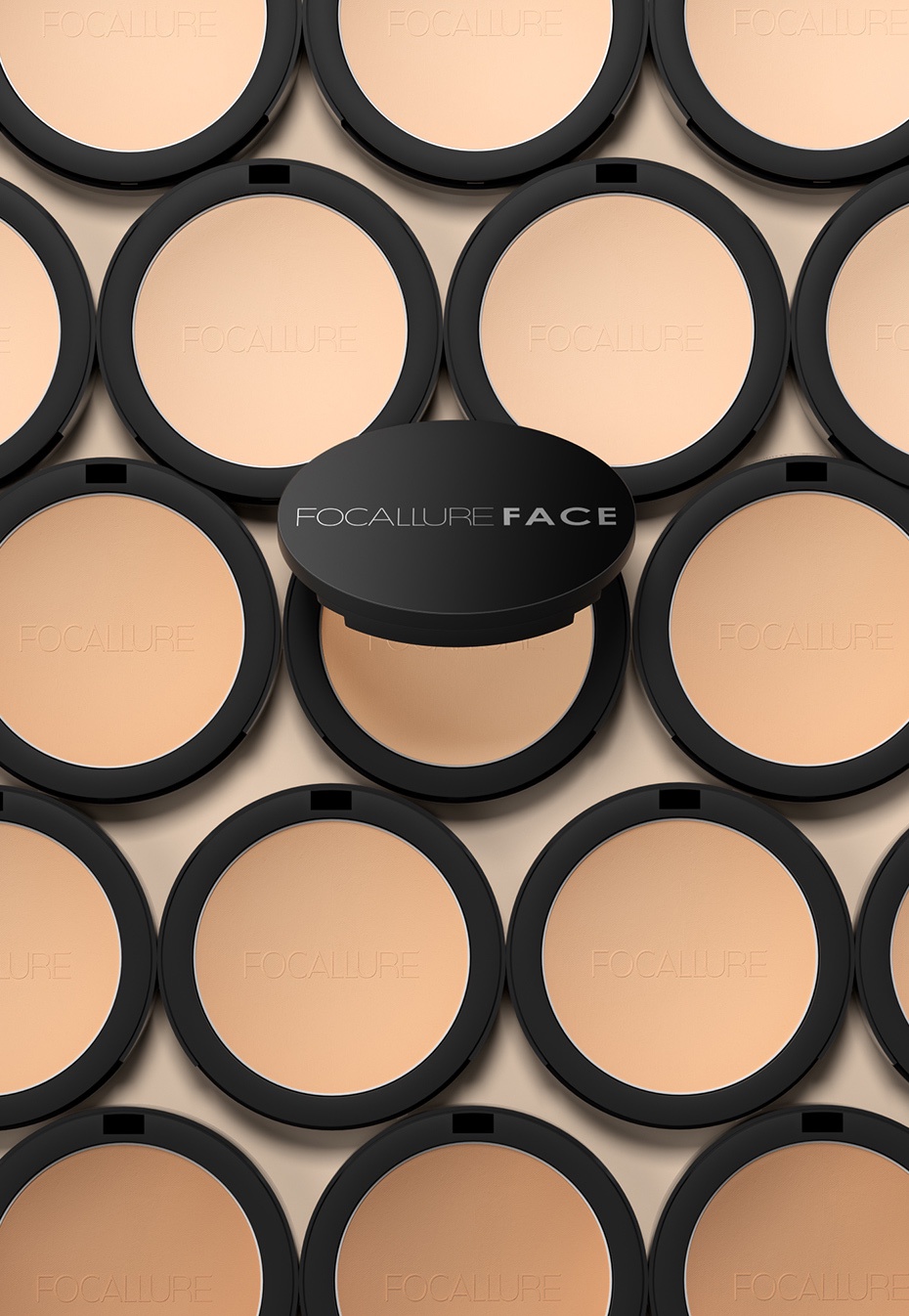 FOCALLURE Oil Control Pressed Powder Matte With Sponge & Mirror Setting ...