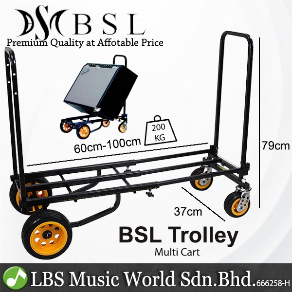 BSL Foldable Trolley Heavy Duty Multi Cart for Electric Guitar Speaker ...