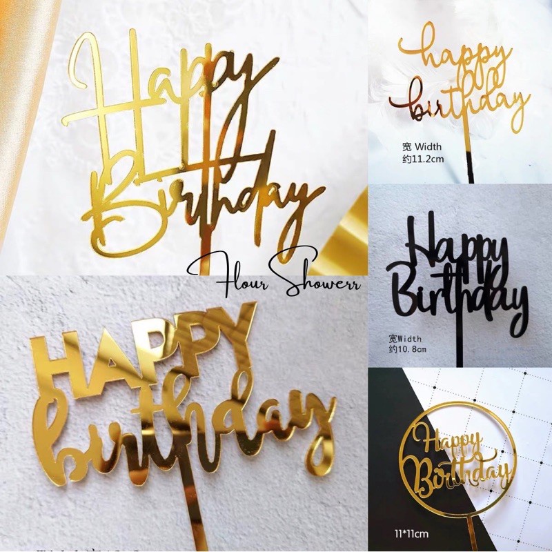 Acrylic Happy Birthday Cake Topper Stand Decoration | Birthday Topper ...