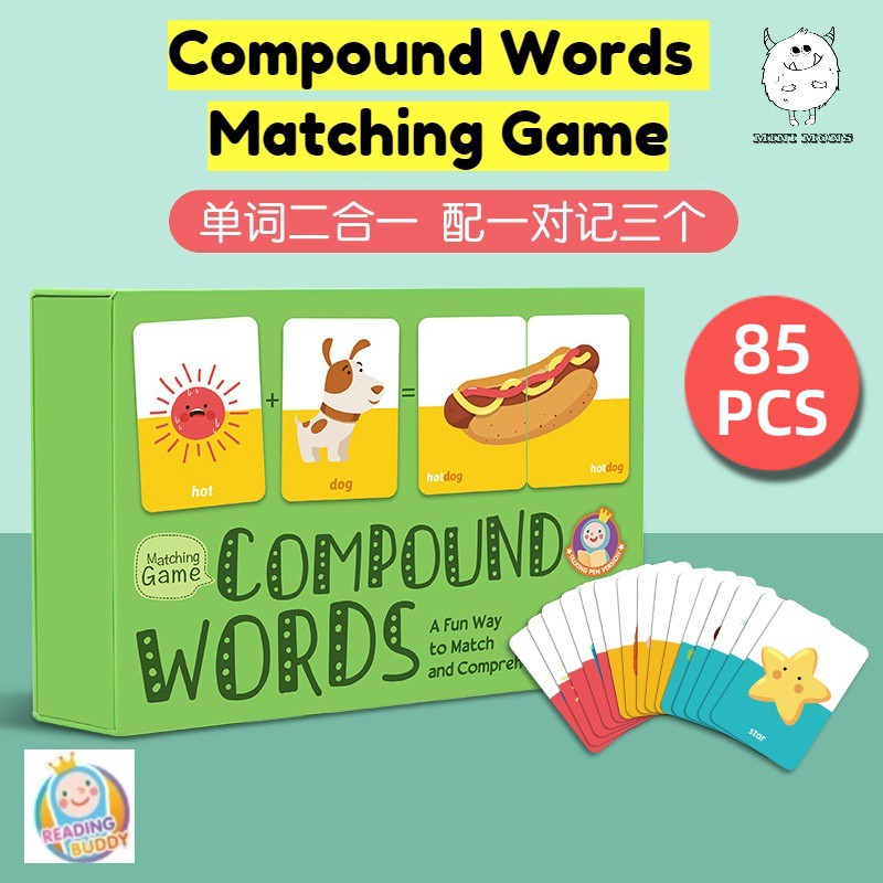 Compound Words Matching Game Fun Learning English Words Children Kids ...