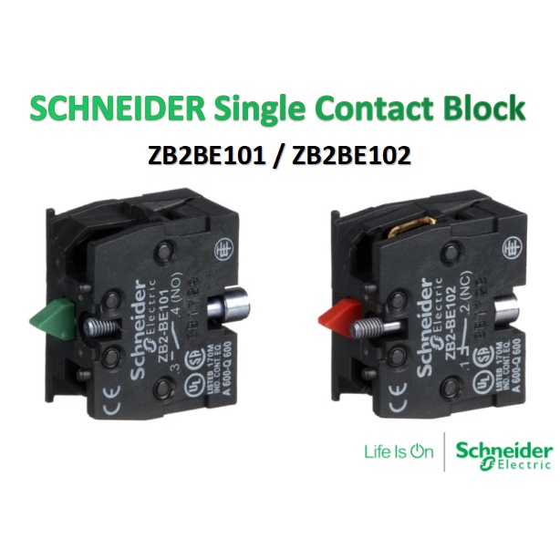 SCHNEIDER Single Contact Block for XAC-A 1NO / 1NC ZB2BE101 ZB2BE102 ...