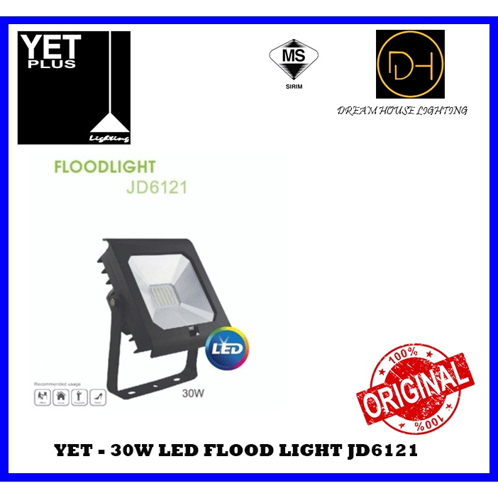 [READY STOCK] YETPLUS JD6121 30W SPOTLIGHT / LED FLOOD LIGHT (Daylight / Warm White) | Shopee ...