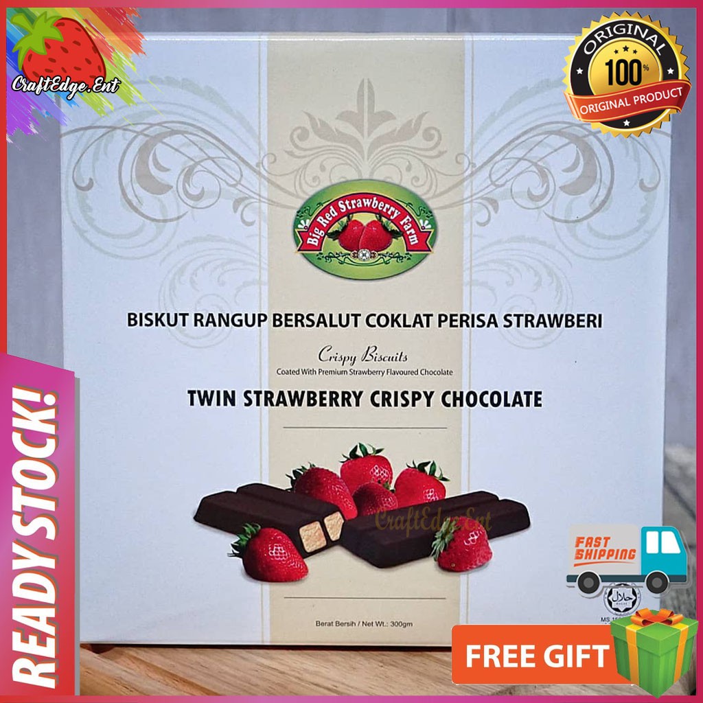 CHOCOLATE COKLAT TWIN STRAWBERI CRISPY BIG RED STRAWBERRY CAMERON ...