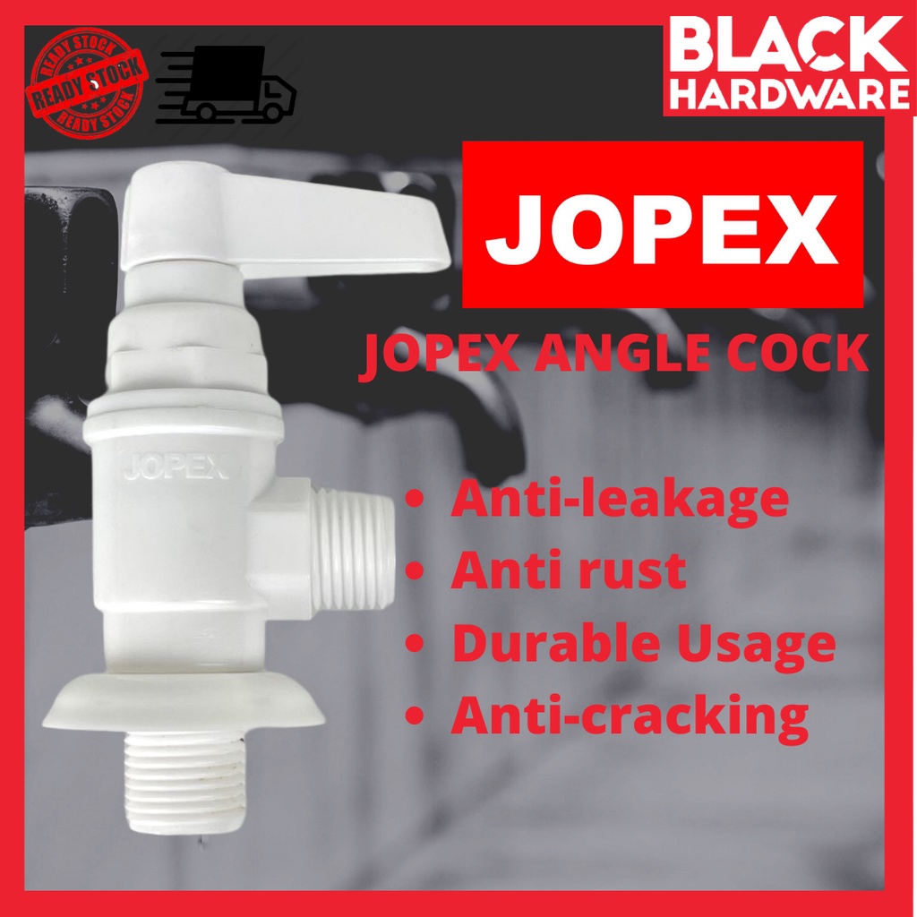 Black Hardware Jopex Angle PVC Stop Cock Kepala Pipe Shower Pili Bilik ...