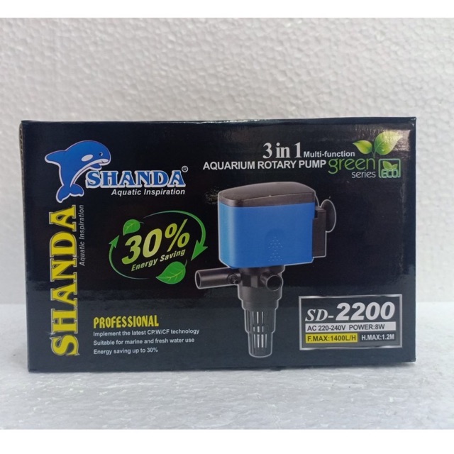 SHANDA SD-2200 Aquarium Multi Function Sumbersible Water Pump Power ...