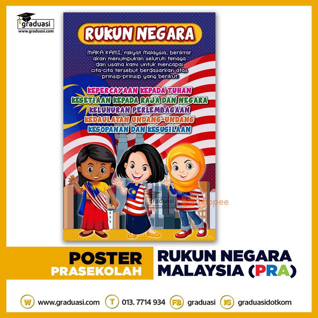 POSTER PRASEKOLAH RUKUN NEGARA MALAYSIA, HIASAN PRASEKOLAH #pstr ...