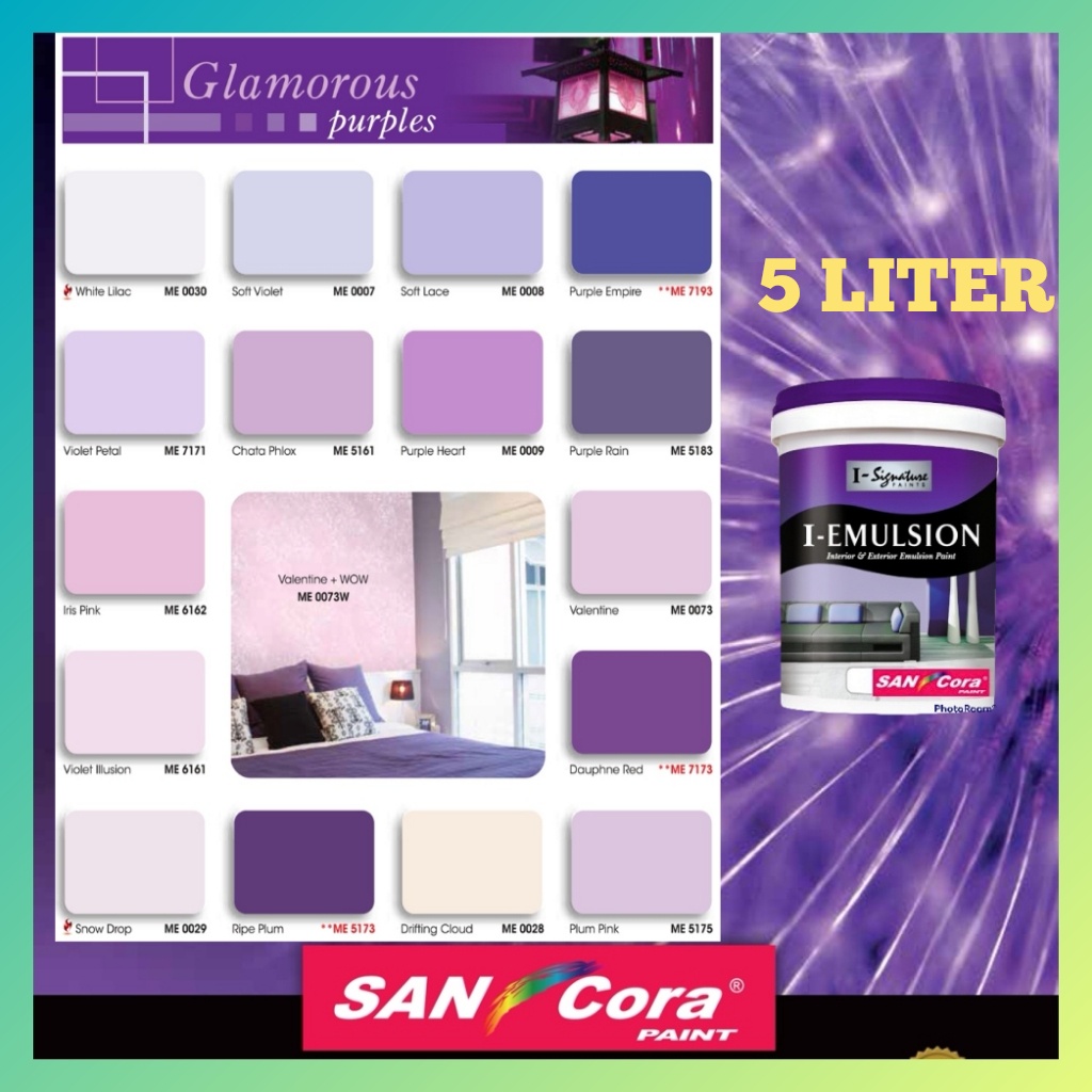 5 LITER SANCORA I-EMULSION INTERIOR & EXTERIOR WALL PAINT CAT DINDING ...