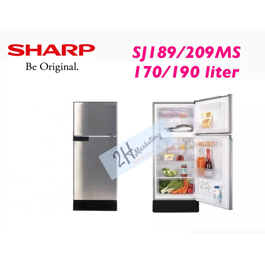 SHARP Inverter Refrigerator Twin Door 170/190L SJ189/209MS | Shopee ...