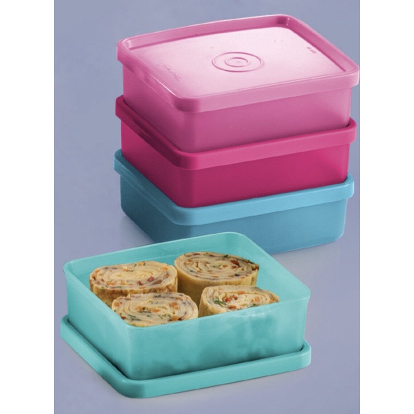 10 Jenis: Tupperware Mini square away Baby kid lunch box 140ml/ Mini ...