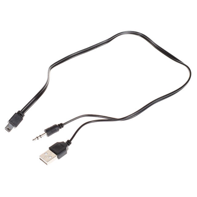 Portable Speaker Audio Cable 2 In 1 USB Male Mini USB 5pin + 3.5mm AUX ...