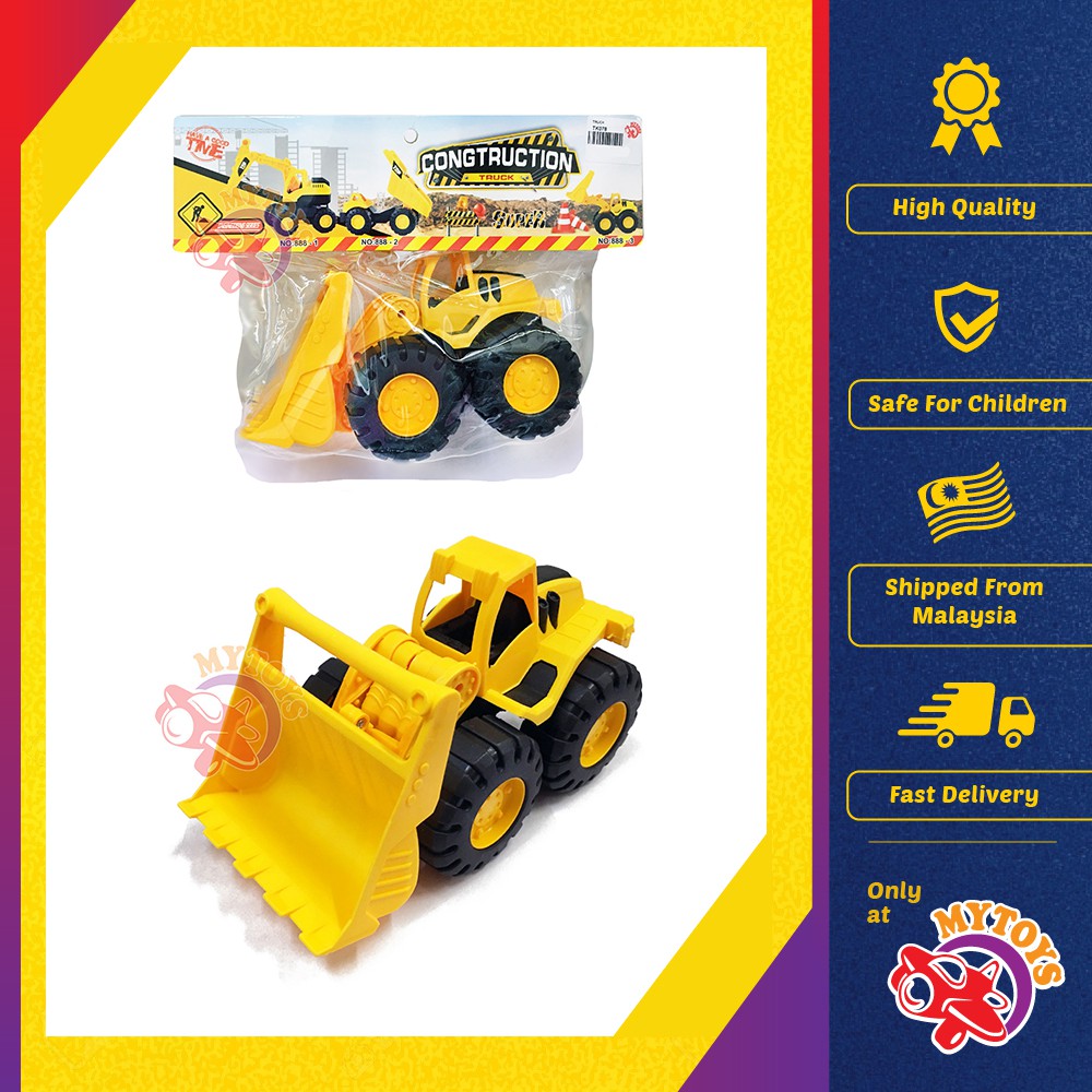Yellow Wheel Loader Truck 18cm Movable Vehicle Push Toys For Boys ...