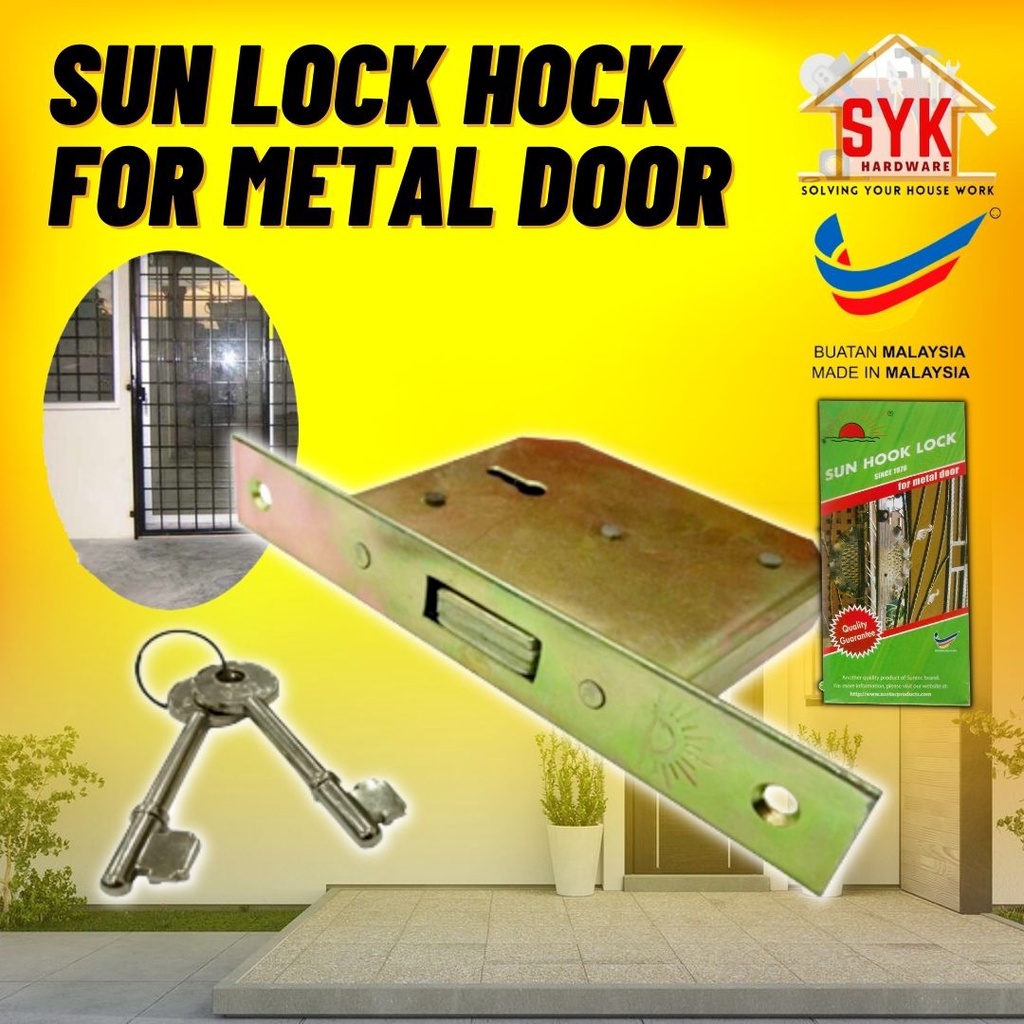 SYK Sun Hook Lock For Metal Door HL-001 Grill Door Lock Sliding Door ...