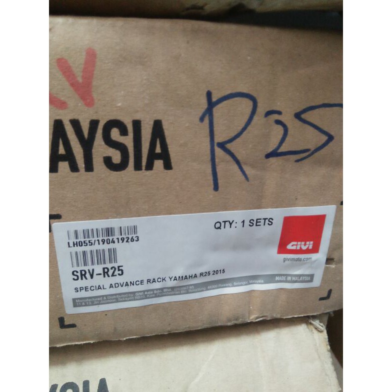 YAMAHA R25/MT25 GIVI SPECIAL TOPBOX RACK | Shopee Malaysia