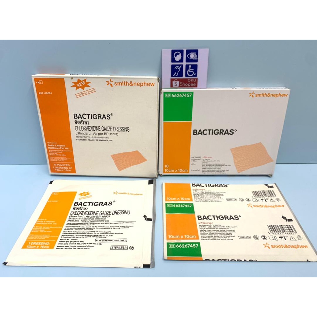 Bactigras Smith & Nephew Dressing (10cmx 10cm) SN S&N bactigrass ...