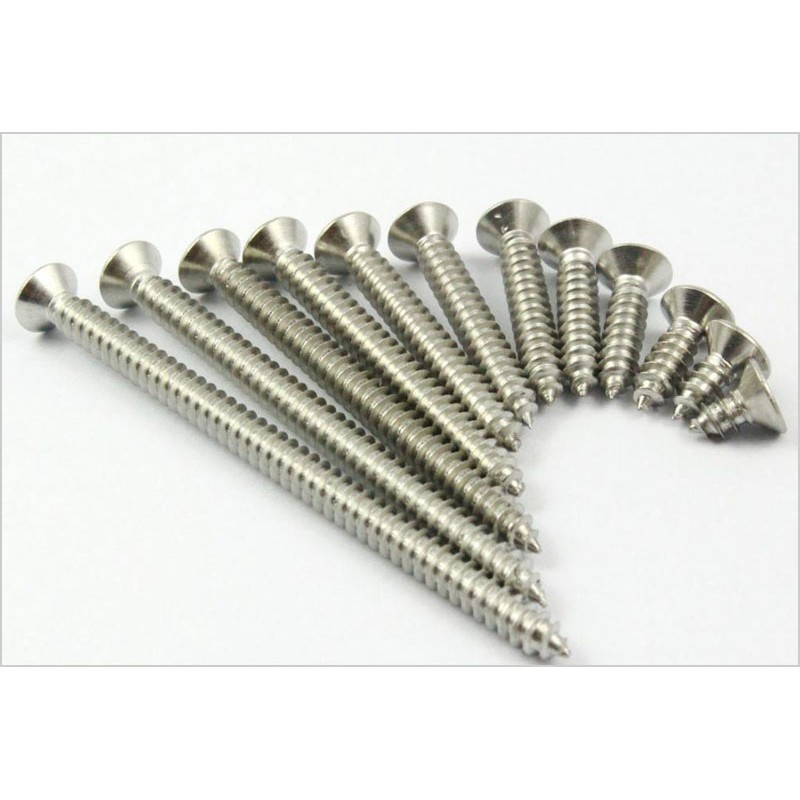 SKRU KAYU BESI CSK HEAD SELF TAPPING SCREWS #6 X 3" Nickel | Shopee ...