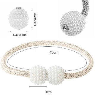 [5 COLOUR] 1 Pc Magnetic Curtain Tieback Clip Buckle Braided Ball Klip ...