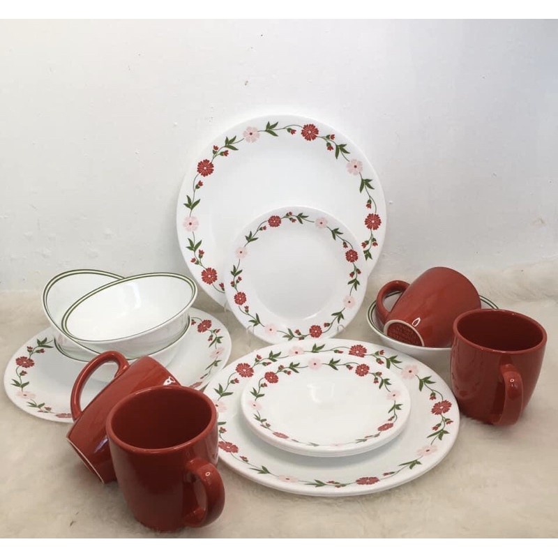 Corelle Classic Spring Pink 16-Piece Dinnerware Set | Shopee Malaysia