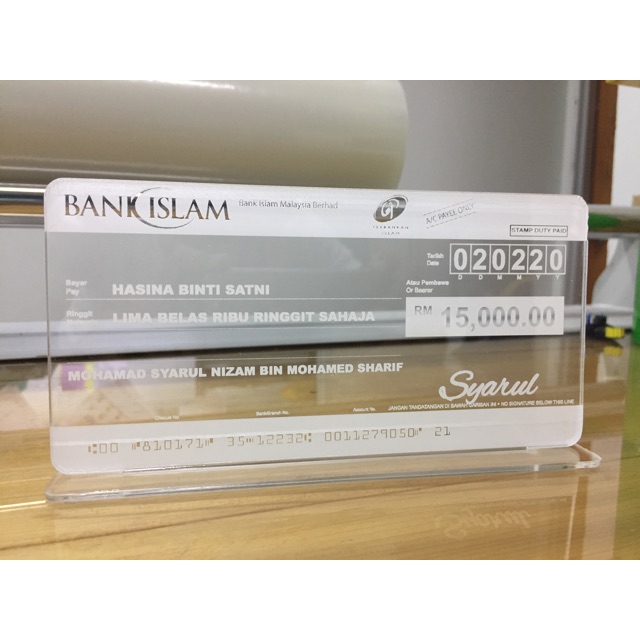 Mock up Cheque Acrylic Hantaran Kahwin | Shopee Malaysia