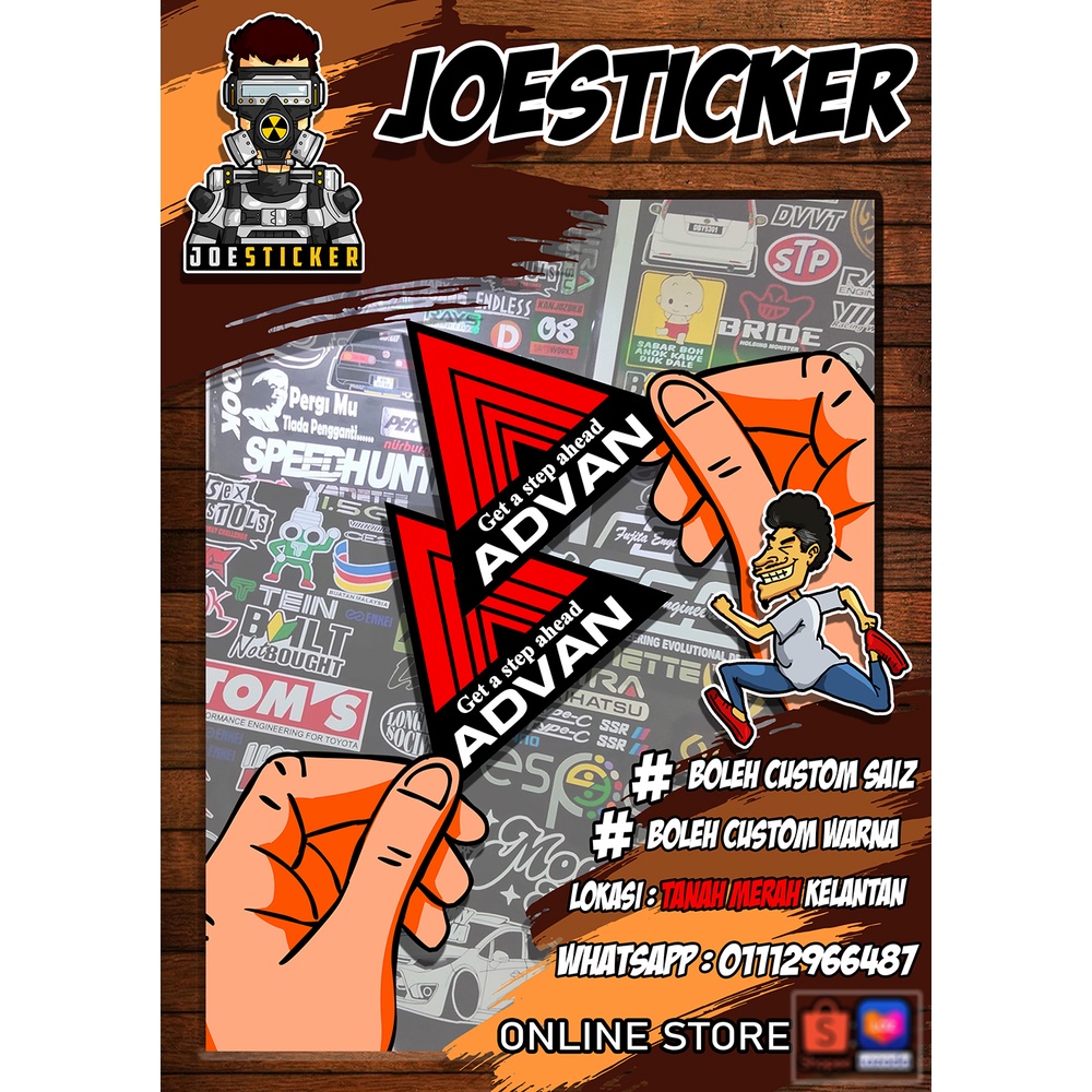 Sticker advan untuk tampal atas signal (harga untuk sepasang kiri/kanan ...