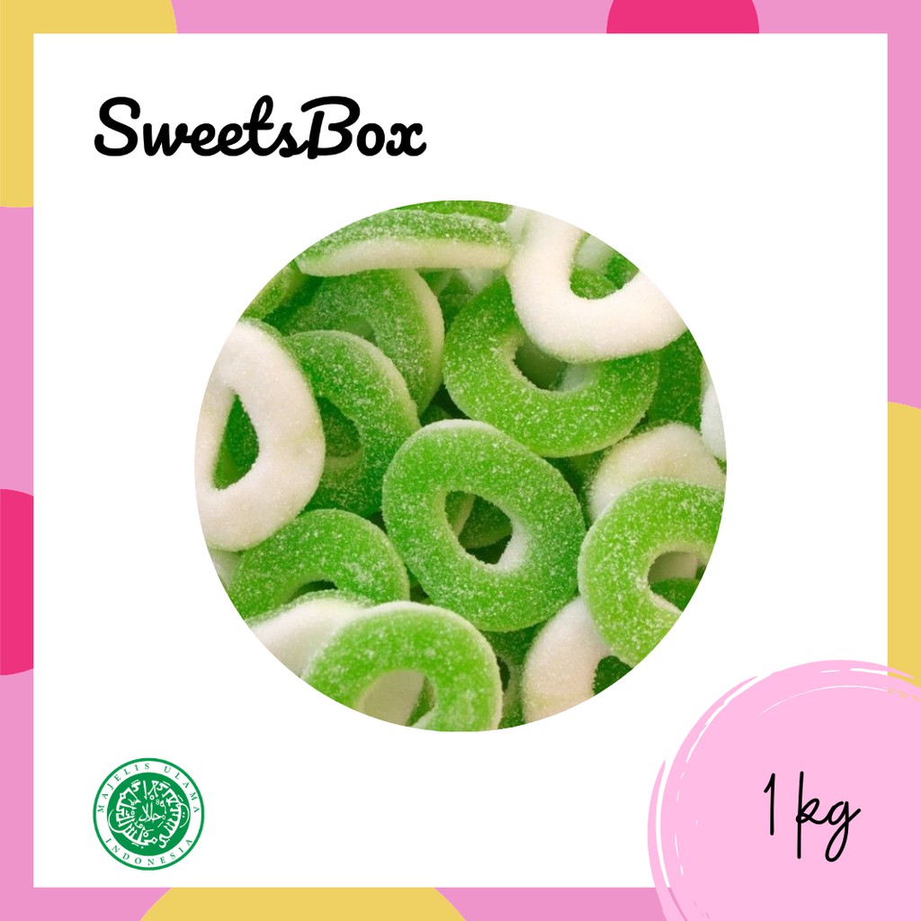 Sweetsbox | Haribo Apple Rings 1KG - Tasty Halal Candy Gummy Gula-Gula ...