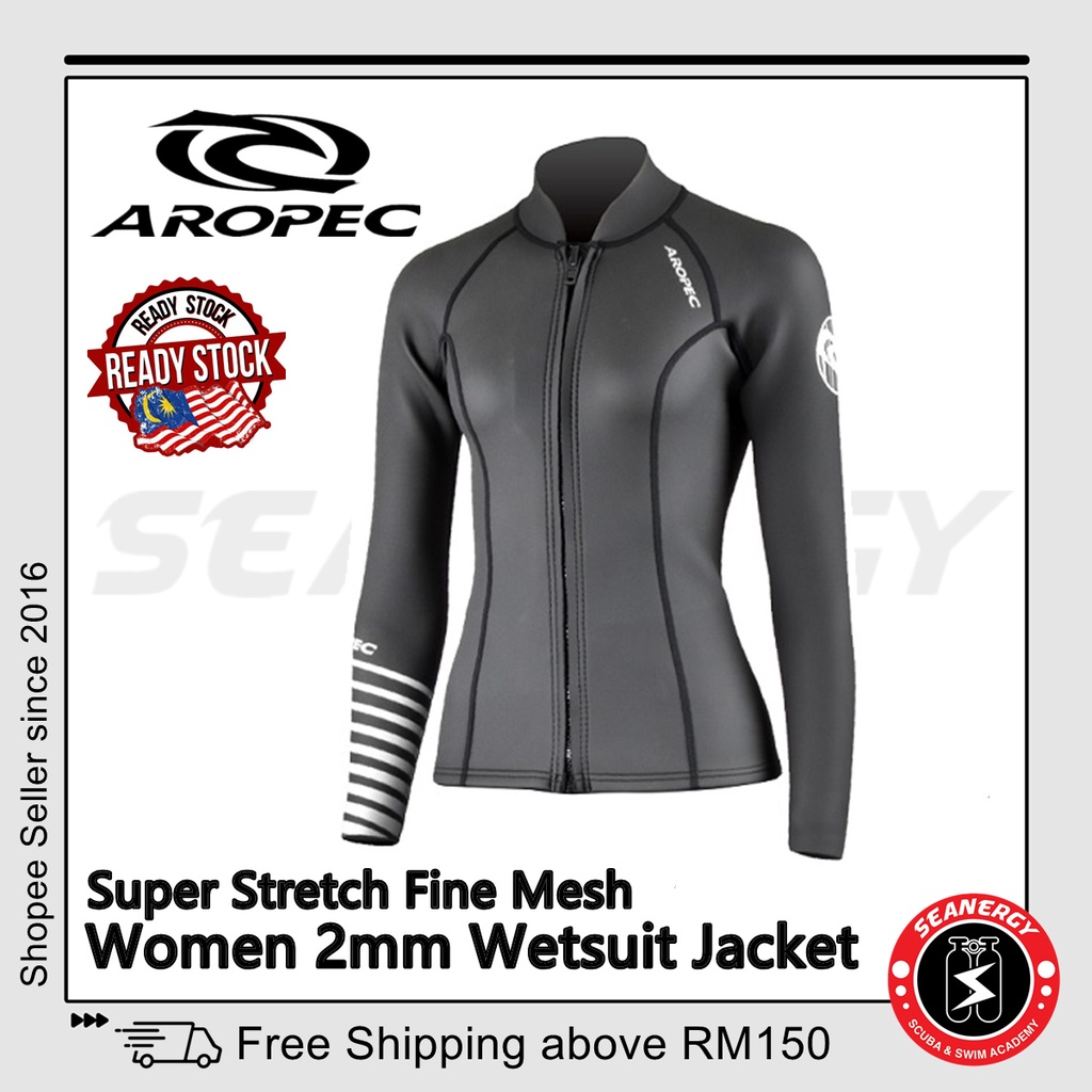 Aropec Women Wetsuit 2mm Super Stretch Fine Mesh Jacket for Scuba ...