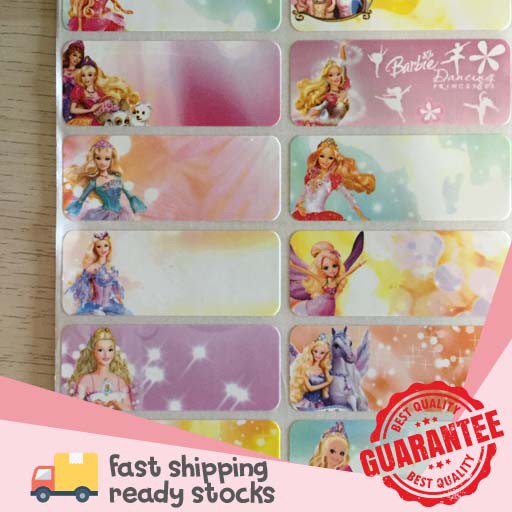Barbie Sticker Name / Book Sticker / Cartoon Sticker / Waterproof ...