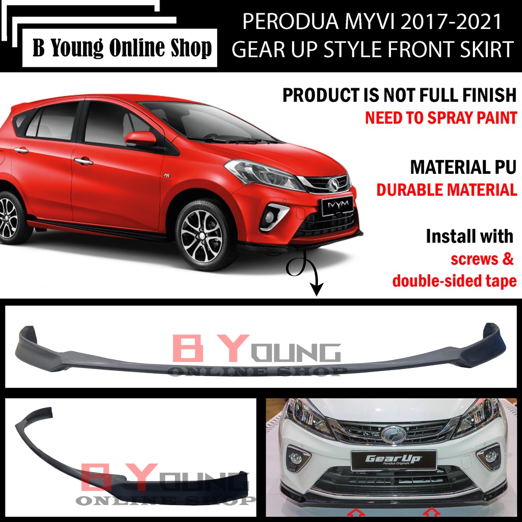 PERODUA MYVI VVTI NEW 3RD GEN NEW MYVI 2018 2019 2020 FRONT SKIRT (GU ...