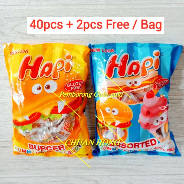 Hapi Burger Gummy Monster/Assorted 40pcs+- | Shopee Malaysia